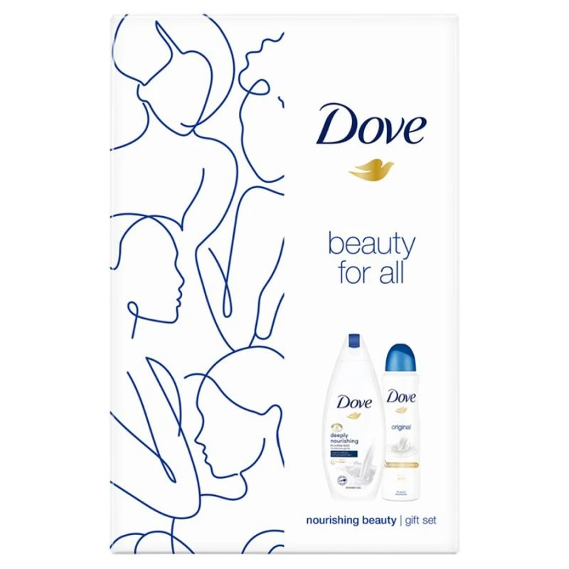 DOVE Poklon set Nourishing Beauty (Gel za tuširanje 250ml + Dezodorans 150ml)