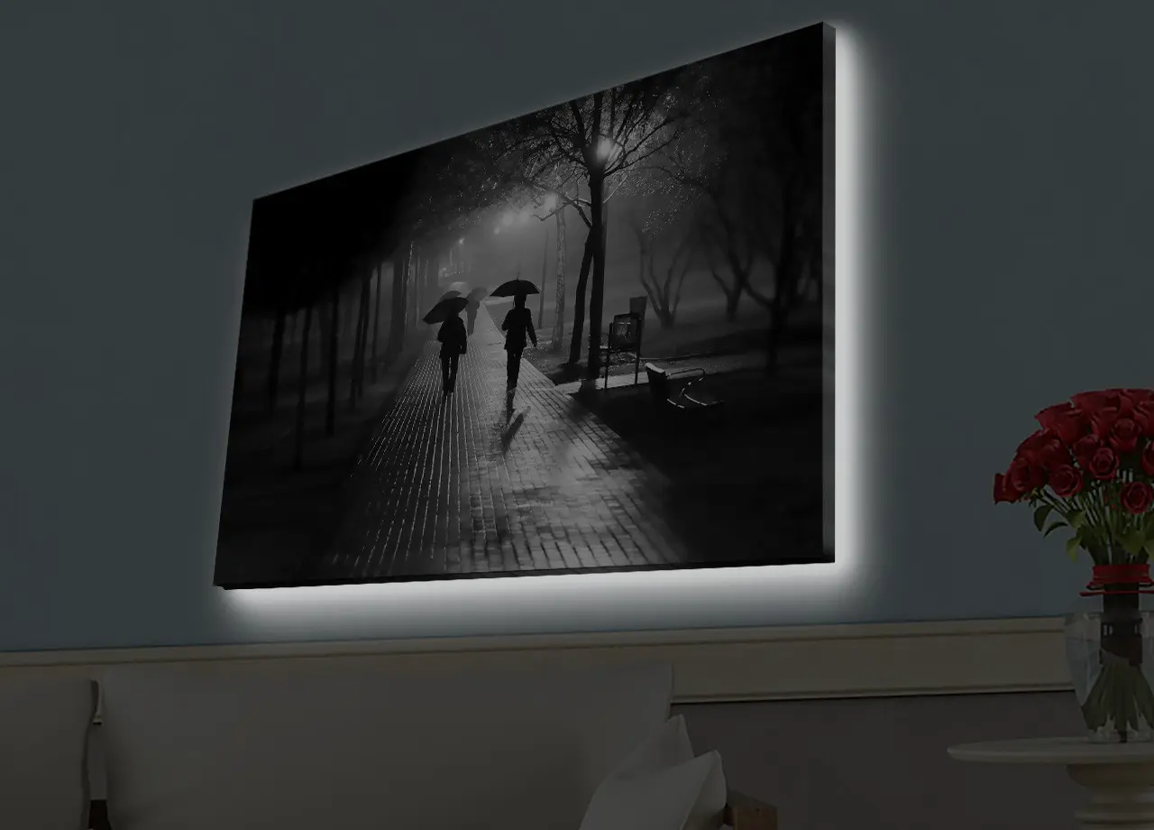 Wallity Slika na platnu sa LED osvetljenjem 45x70cm