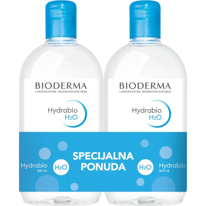 Bioderma Micelarna voda Hydrabio H2O, 500ml, 2 komada