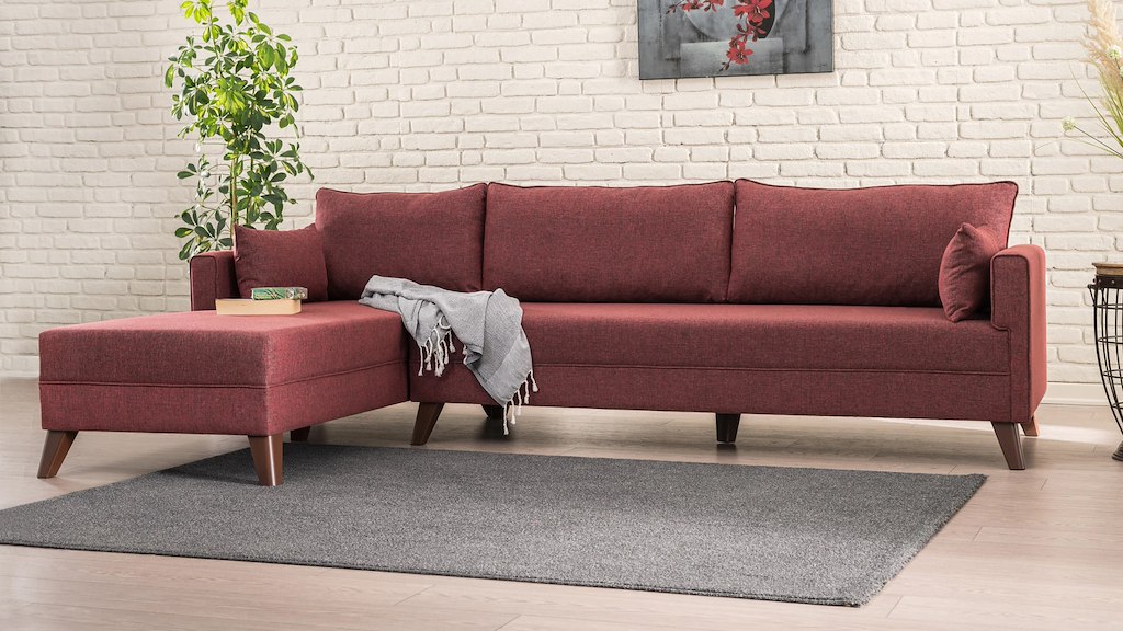 Atelier del Sofa Ugaona garnitura Bella 275x85x165cm Bordo