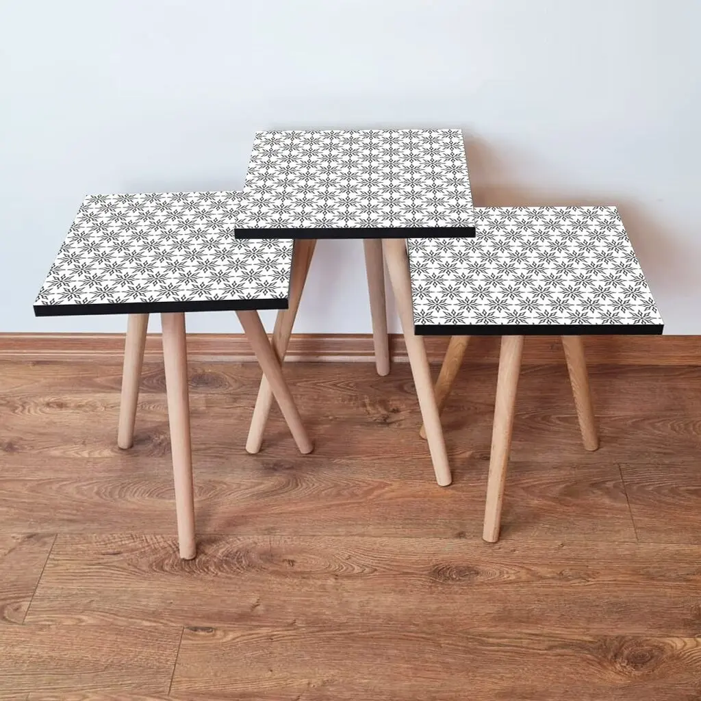 Hanah Home Set klub stočića 3Shp10, 3 komada, Šareni