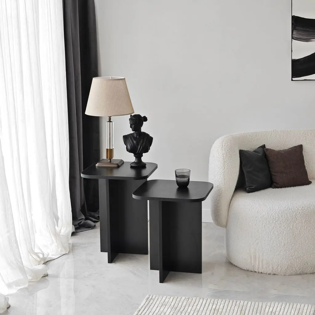 Hanah Home Blues Black Set 2 stočića, Crni