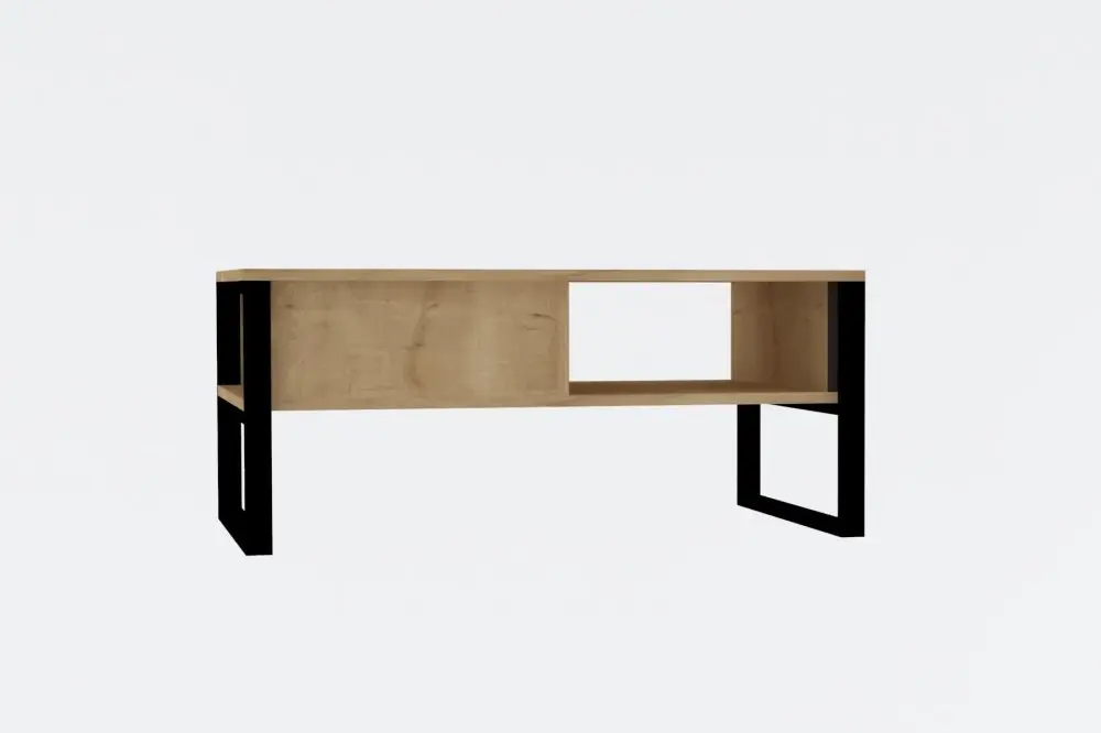 Hanah Home Orta Klub sto, 100x60x44cm, Krem-crni