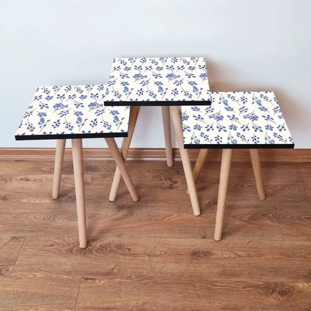 Hanah Home Set klub stočića 3Shp259, 3 komada, Šareni