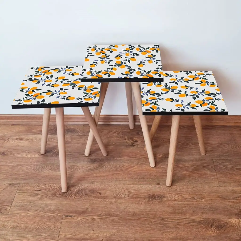 Hanah Home Set klub stočića 3Shp158, 3 komada, Šareni