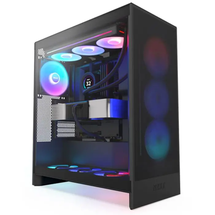 NZXT Kućište CM-H72FB-R1, H7 Flow, RGB, Crno
