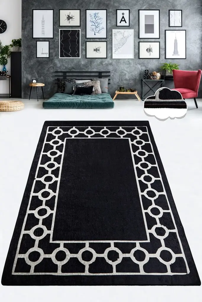 Conceptum Hypnose Tepih Bague, 100x300cm, Crno-beli