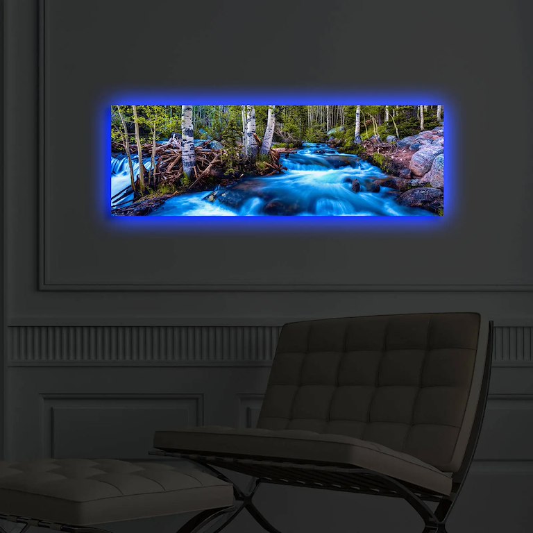 Wallity Slika na platnu sa LED osvetljenjem 30x90cm
