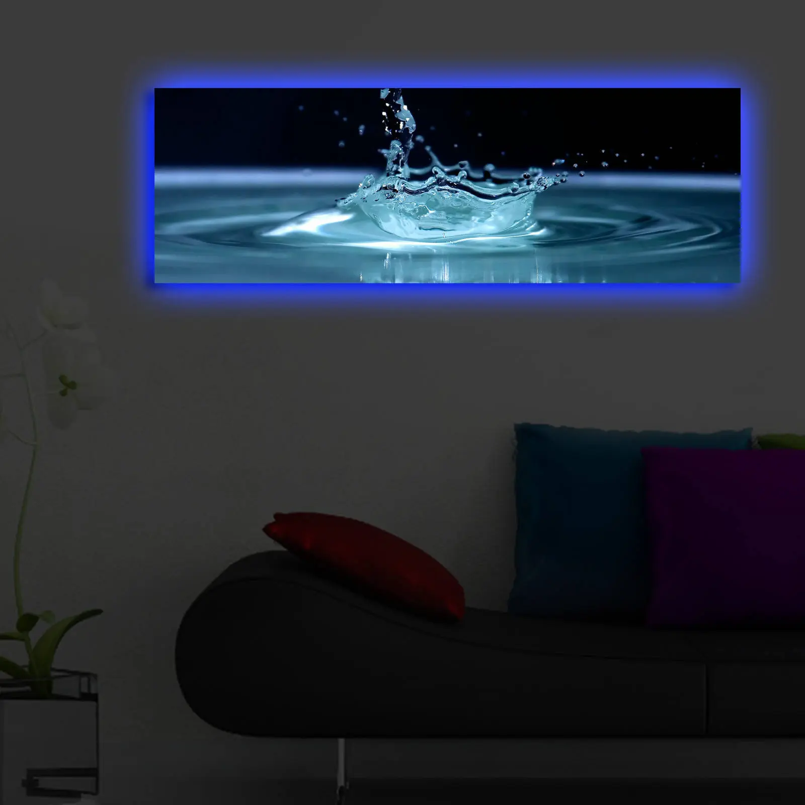 Wallity Slika na platnu sa LED osvetljenjem 30x90cm