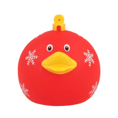 Novogodišnja Lilalu Patkica - Rubber Duck, Red Christmas Ball, 9 cm