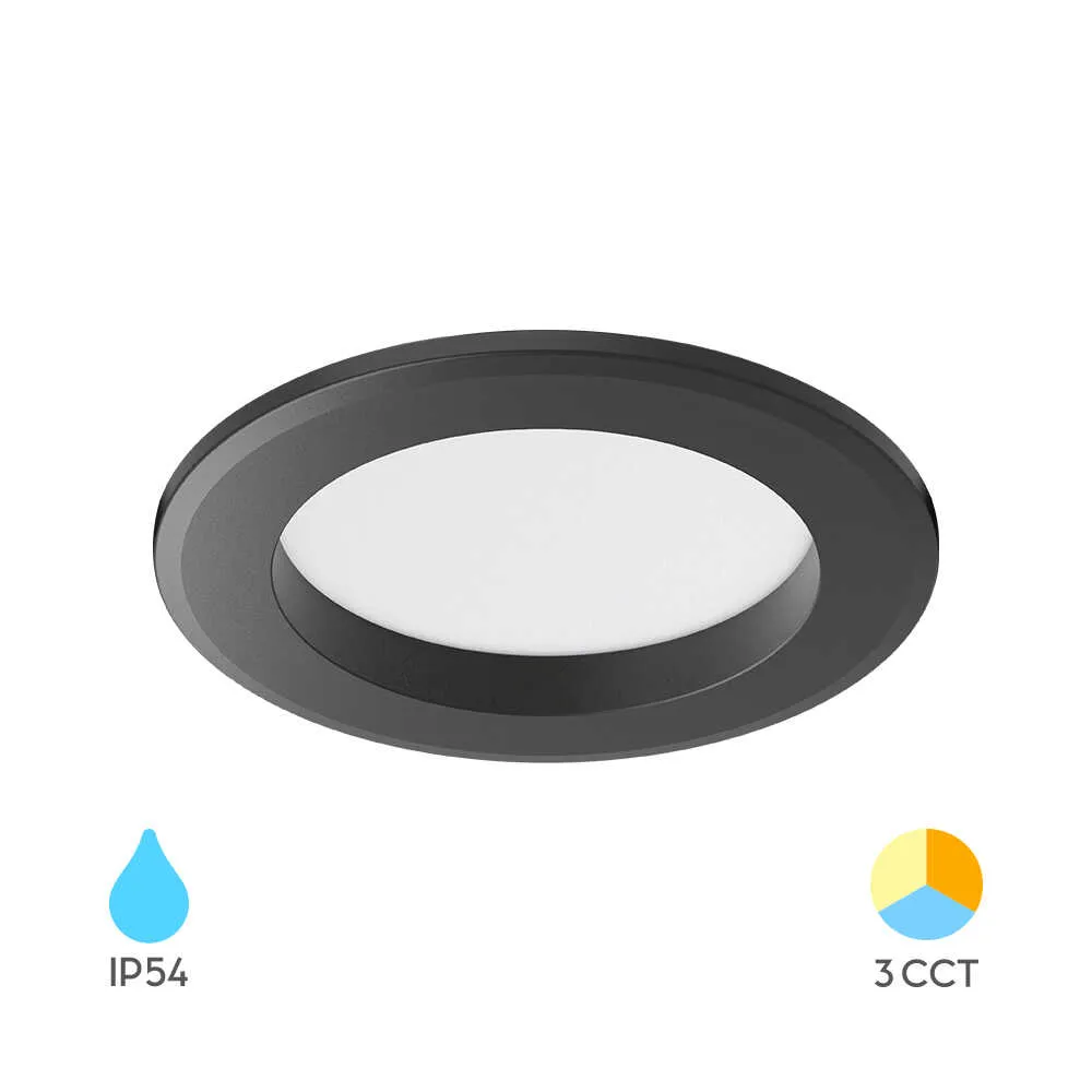 DOWNLIGHT 9W CRNA 3U1 IP54 LED UGRADNA SVETILJKA