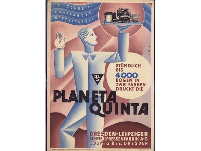 c.1930 bauhaus-art deco reklamni plakat RUMP