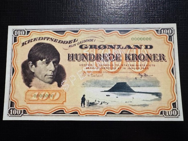 Grenland 1953 100 Kruna REPLIKA UNC