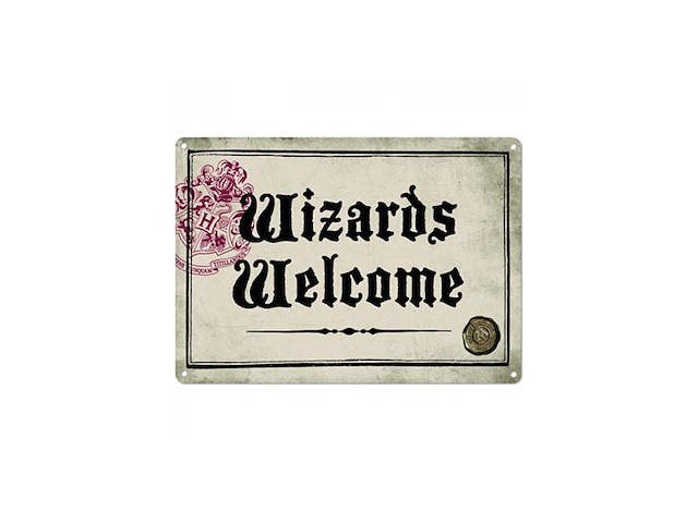 Zidna dekoracija - Harry Potter, Wizards Welcome, metal