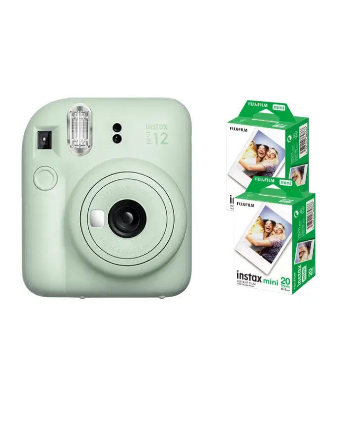 FujiFilm Fotoaparat Instax Mini 12 Mint Green Bundle + 2 filma