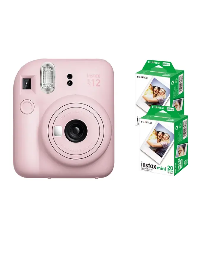 FujiFilm Fotoaparat Instax Mini 12 Blossom Pink Bundle + 2 filma