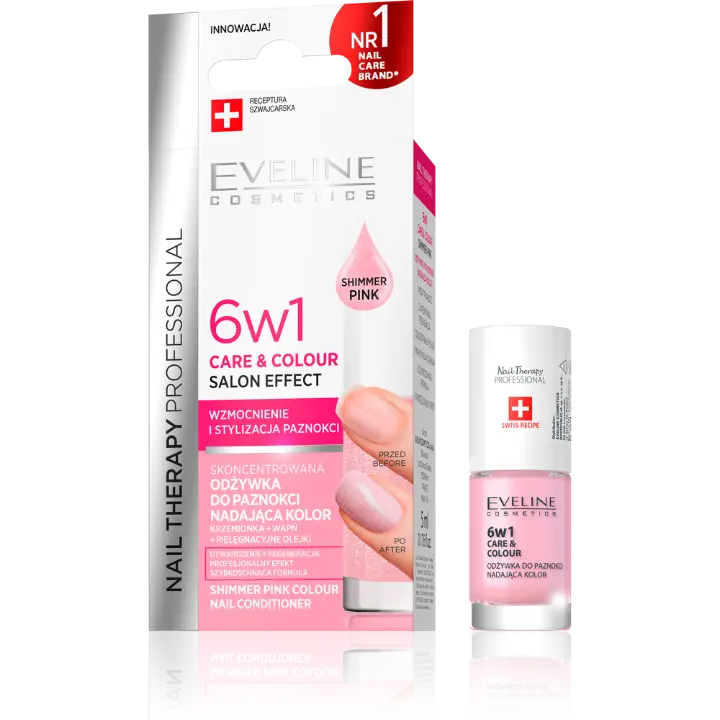Eveline Lak za nokte Nail Therapy 6in1 Care&Colour Shimmer Pink 5ml