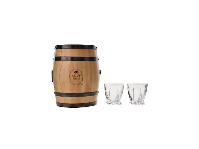 Čaše set 2 - Harvey Makin, Whiskey, 10oz in Rustic Wooden Cask