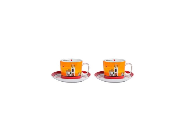 Šolje sa tacnom Coffee set 2 - Le Casette, Red