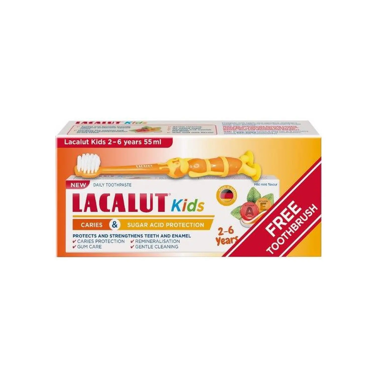 Lacalut Set pasta za zube i četkica za decu, 55 ml