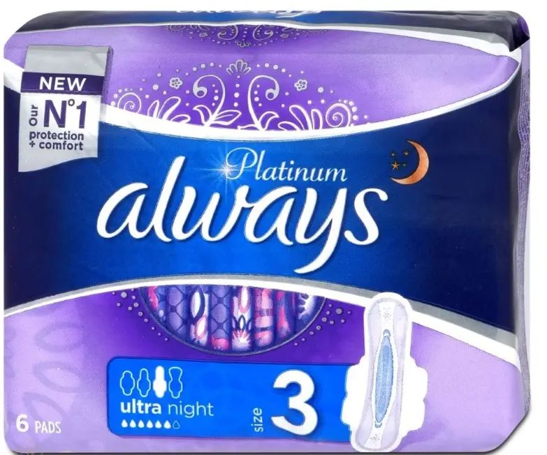 Always Platinum Ultra Night Higijenski ulošci, 6 komada