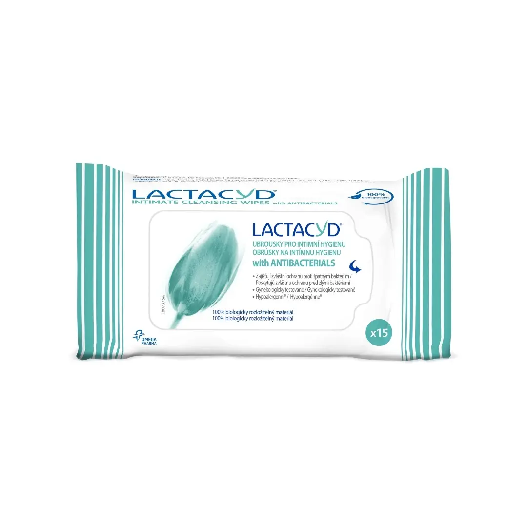 LACTACYD Antibakterijske intimne vlažne maramice, 15 maramica