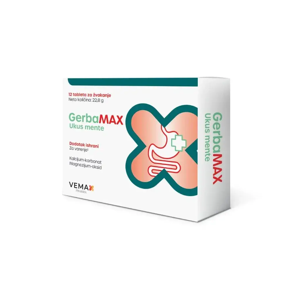 Vemax pharma Tableta za žvakanje GerbaMAX Menta, 12 komada