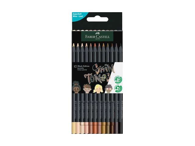 Bojice set 12 - Faber-Castell, Black edition 116414 Skin t.