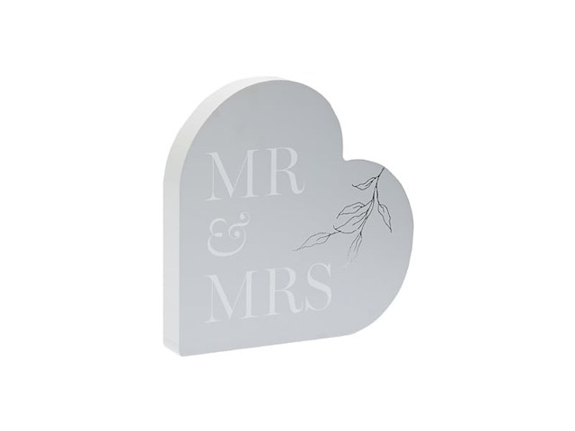 Dekoracija - Amore, Heart Mantel Plaque, Mr &; Mrs