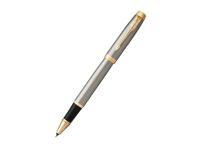 Parker IM Rollerball Pen, Brushed Metal, Fine Point Black Ink