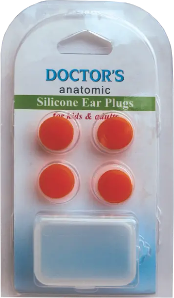 DOCTOR'S Tamponi za uši, Silikonski, Anatomski, 4 komada, Narandžasti