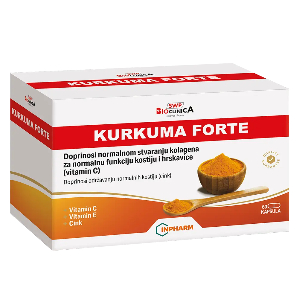 Bioclinica Kurkuma Forte, Za jake kosti i zglobove, 60 kapsula