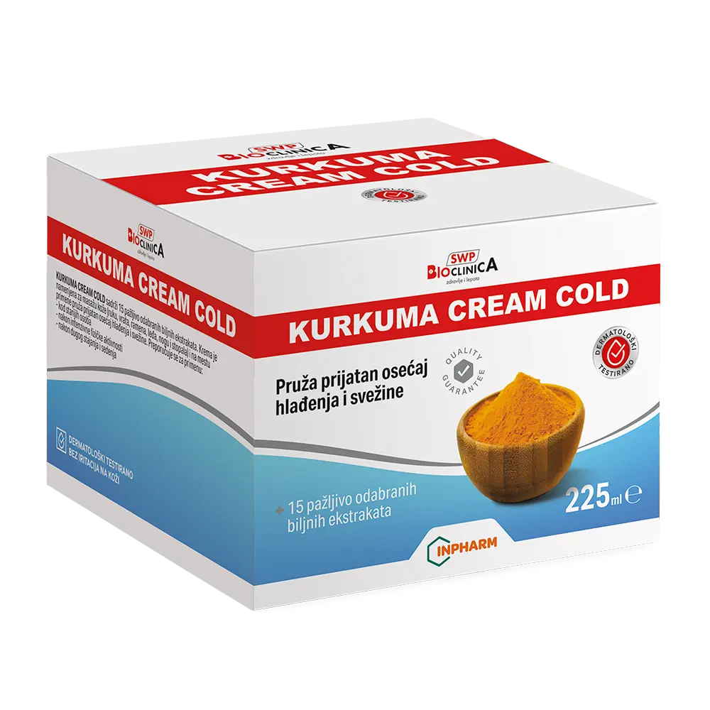 Bioclinica Kurkuma Cream Cold, Krema sa snažnim efektom hlađenja, 225 ml