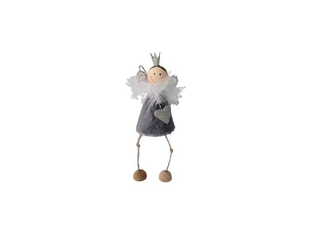 Novogodišnja figura - Sitting Grey Wool Angel