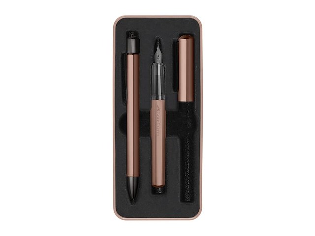 Hemijska olovka i naliv pero set - Faber-Castell, M, bronze