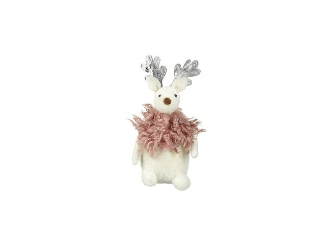 Novogodišnja figura - Deep Pink Fluffy felt Moose
