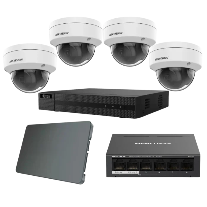 HikVision komplet 4 IP antivandal dome kamere 2Mpix
HikVision komplet 4 IP antivandal dome kamere 2Mpix