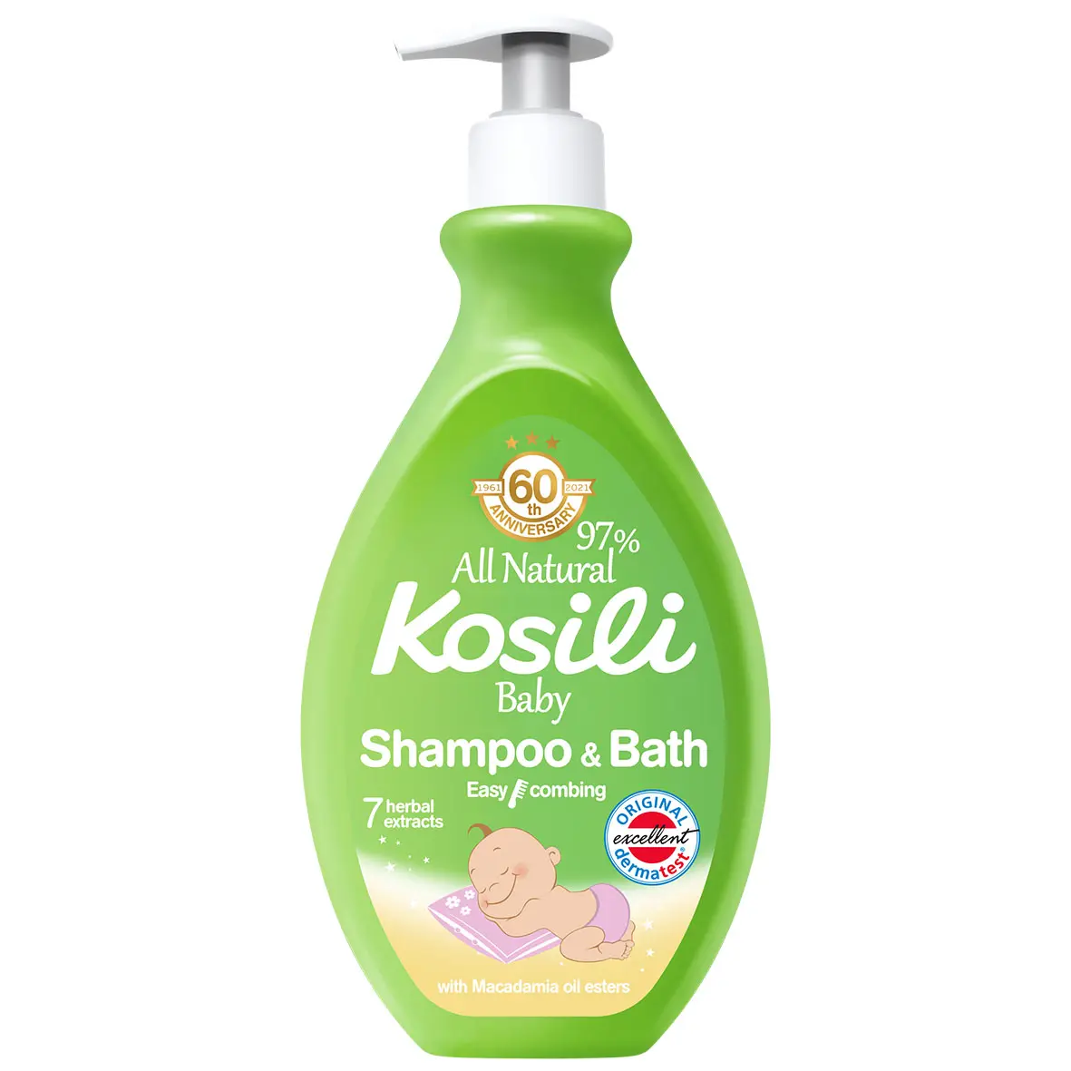 KOSILI Šampon i kupka sa pumpicom All Natural 400 ml