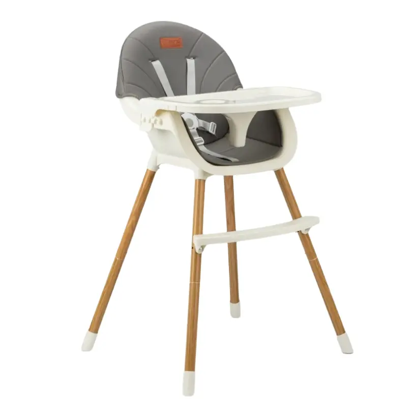 MoMi Flovi stolica za hranjenje bebe Grey White, 6m+