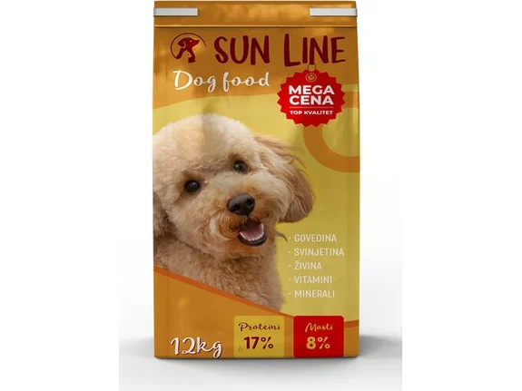 Sun Line dog kompletna hrana za odrasle pse sa govedinom, piletinom i svinjetinom 12kg