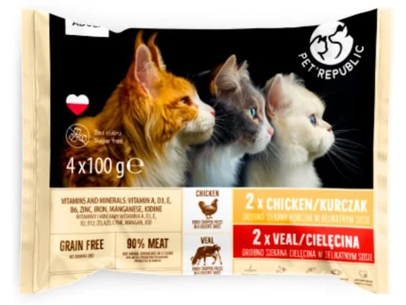 Pet republic kesice za mačke 4x100g piletina x 9kom