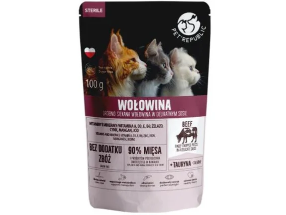 Pet republic kesice za sterilisane mačke sa govedinom 100g x 24kom
