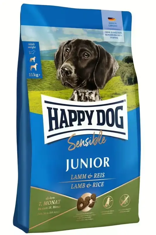 HAPPY DOG Sensible Hrana za mlade pse Junior, jagnjetina i pirinač 4kg