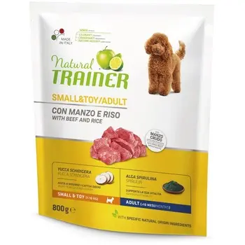 Trainer Natural Dog Hrana Za Pse, Govedina I Pirinač, Za Odrasle Pse, Malih rasa, 800g