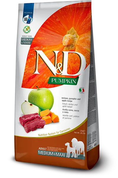 N&D Suva hrana za pse Pumpkin Venison&Apple Medium&Maxi, 12kg