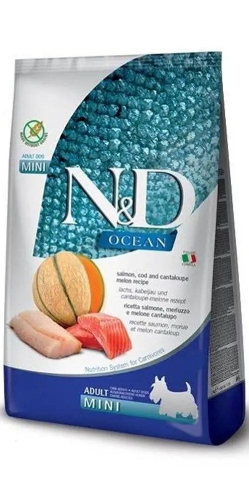 N&D Ocean Suva hrana za štenad, Bakalar, bundeva i dinja, Mini breed, 800g