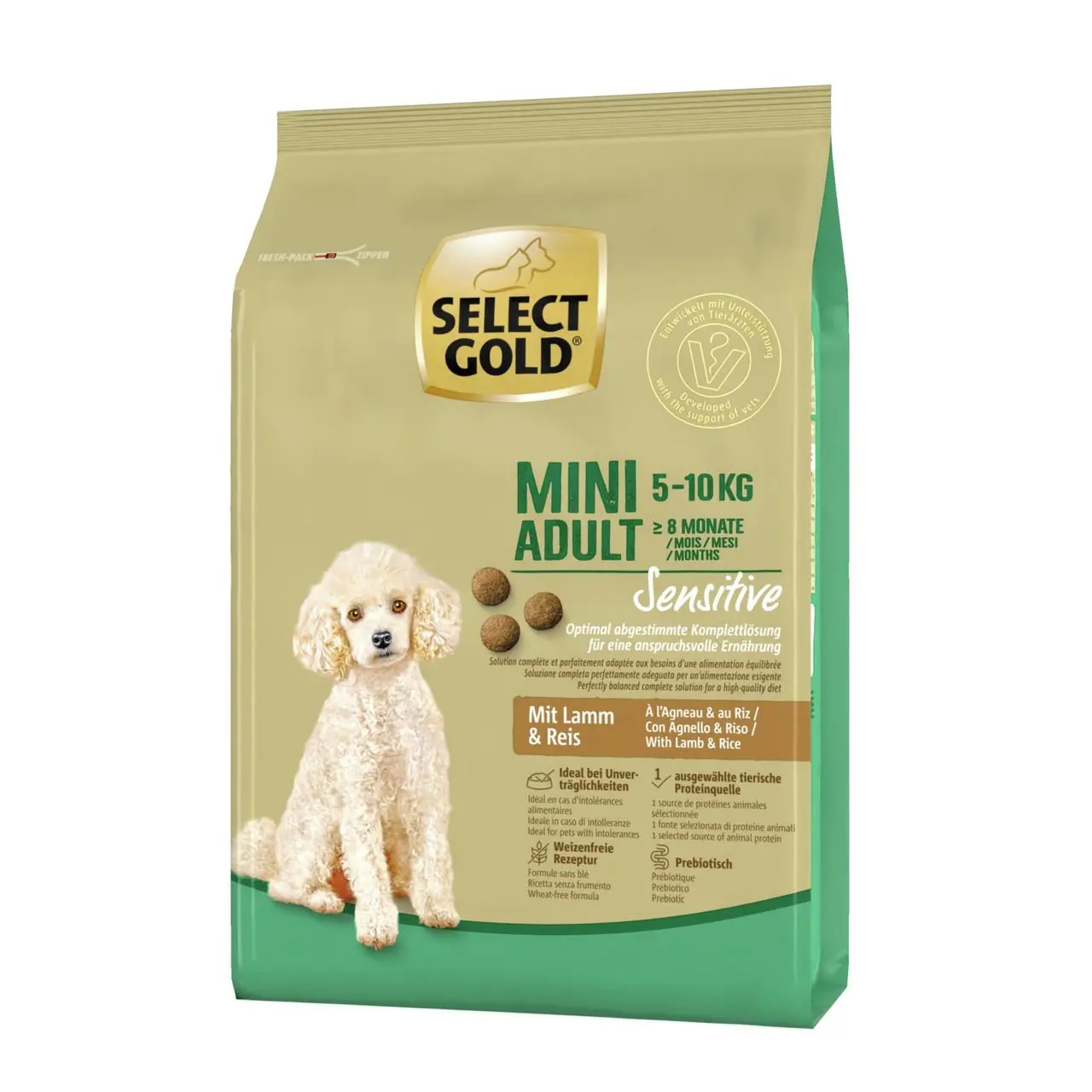 SELECT GOLD Suva hrana za pse Sensitive Mini Adult, Jagnjetina, 1kg
