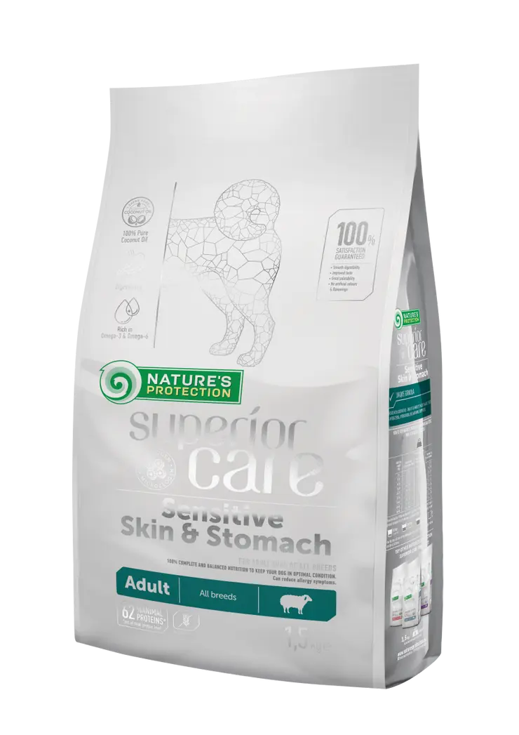 NATURE'S PROTECTION Hrana za pse sa osetljivim digestivnim traktom i kožom, 1.5kg