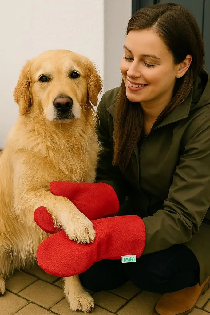 Paws & Whiskers Rukavice za sušenje kućnih ljubimaca Drymıtt, Crvene
