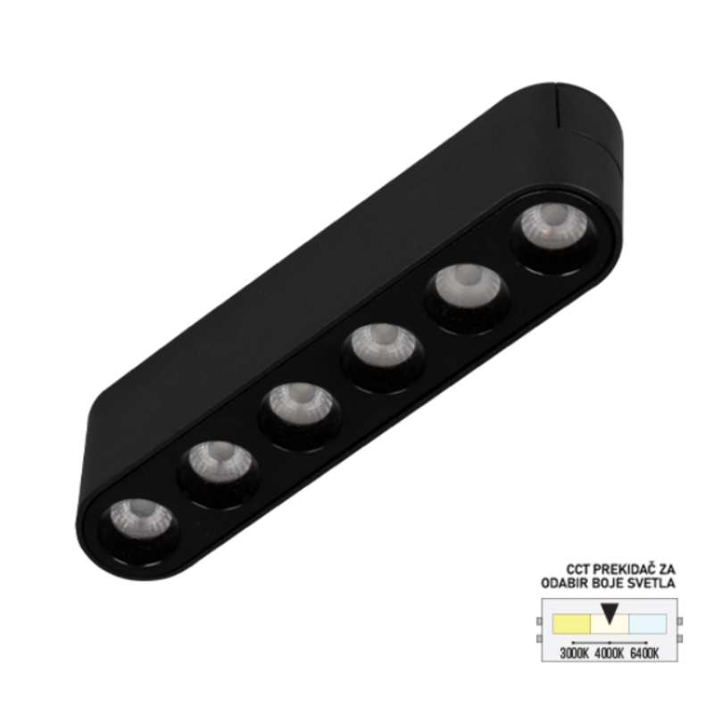 LED MAGNETNA SVETILJKA ULTRA SLIM CCT FMS2001-6 BK FORMA